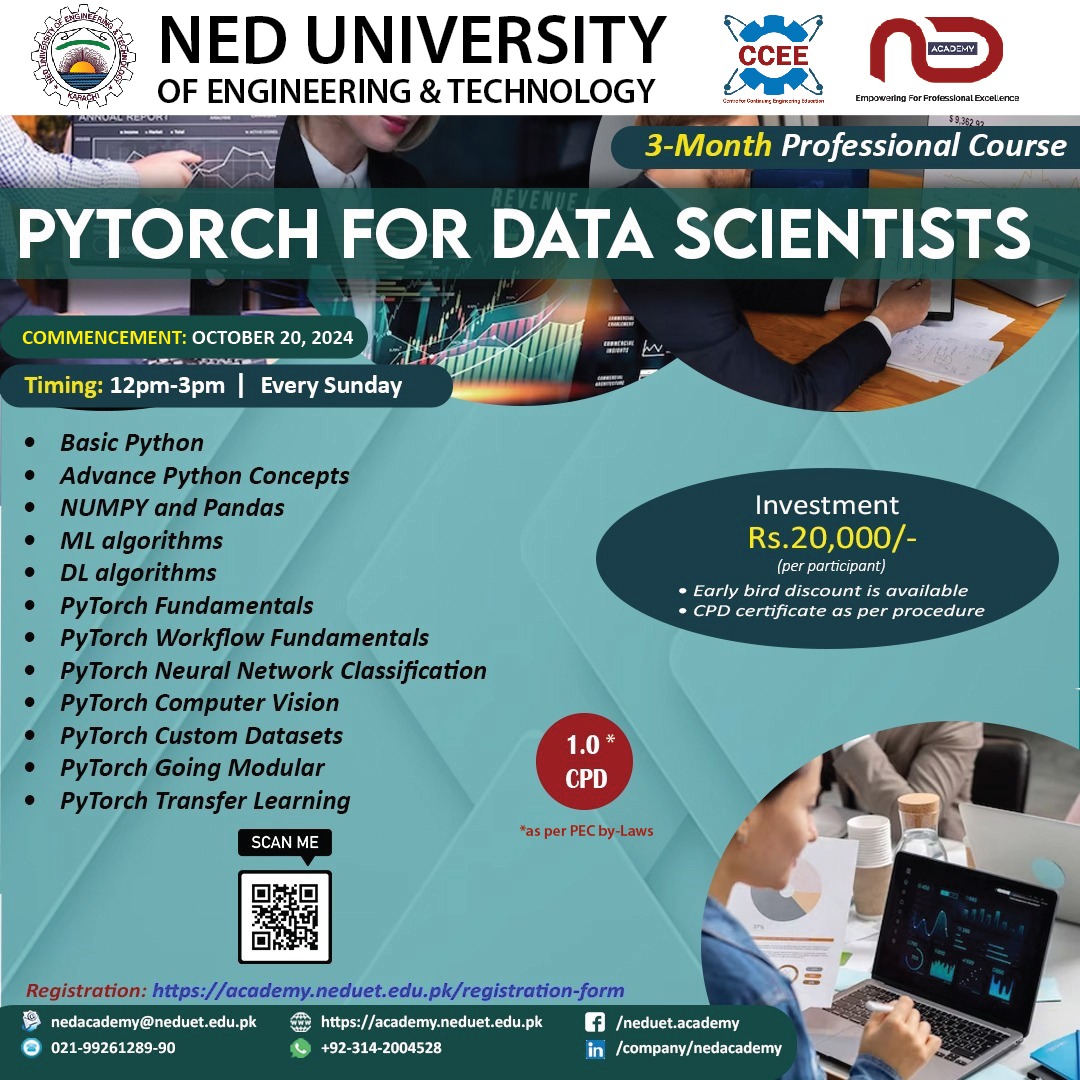 pytorch for data scientists | NED Academy - CCEE | CMPP | PTMC